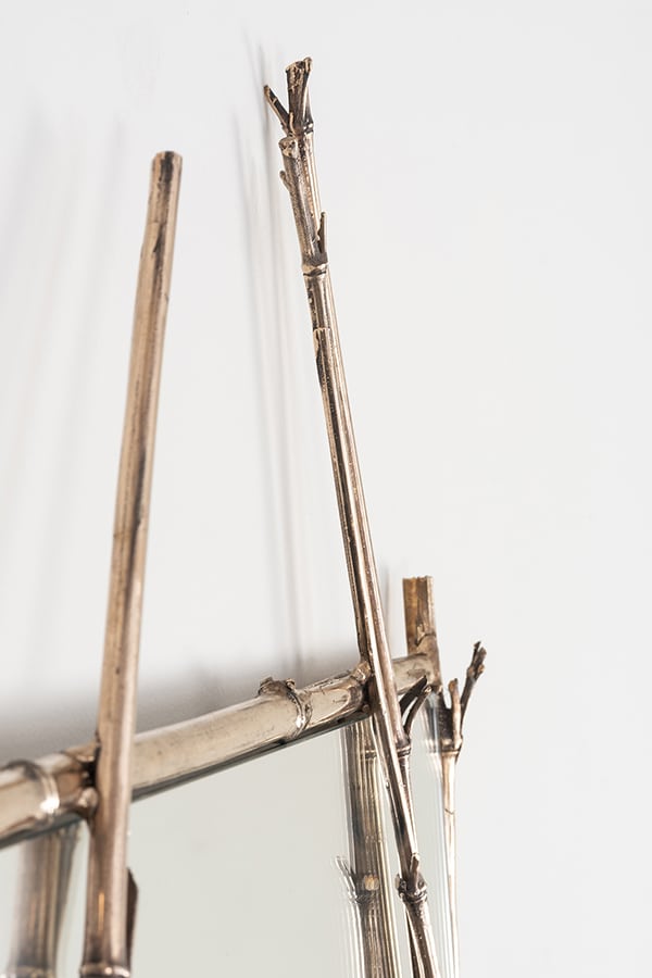Bambù Mirror in Bronze